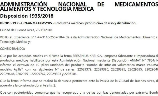 La Anmat Prohibió El Uso Y Distribución De Un Producto Médico La Nueva